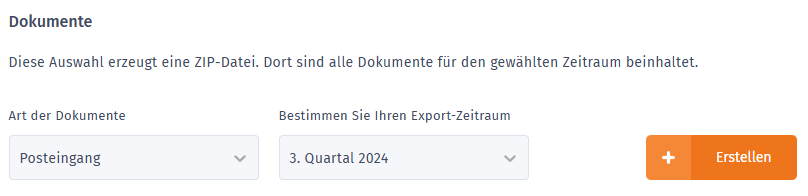 Exporte: Belege und Dokumente exportieren